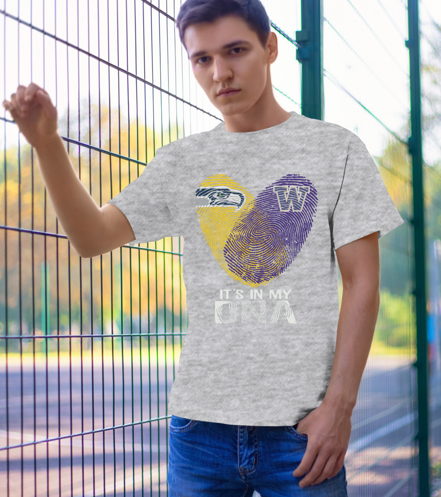 Seattle Seahawks Washington Huskies It's In My Dna T-Shirt