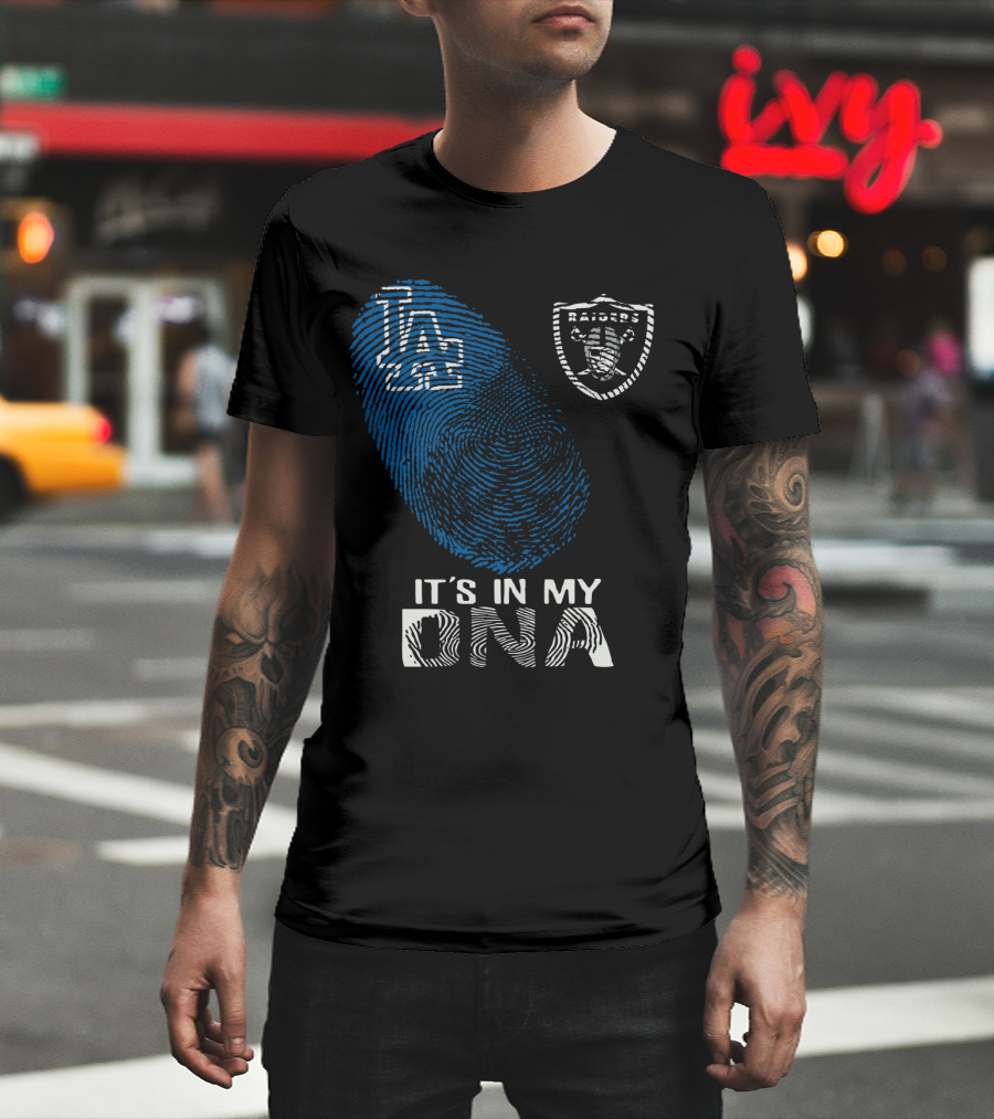 It's In My Dna Oakland Raiders Los Angeles Dodgers T-Shirt