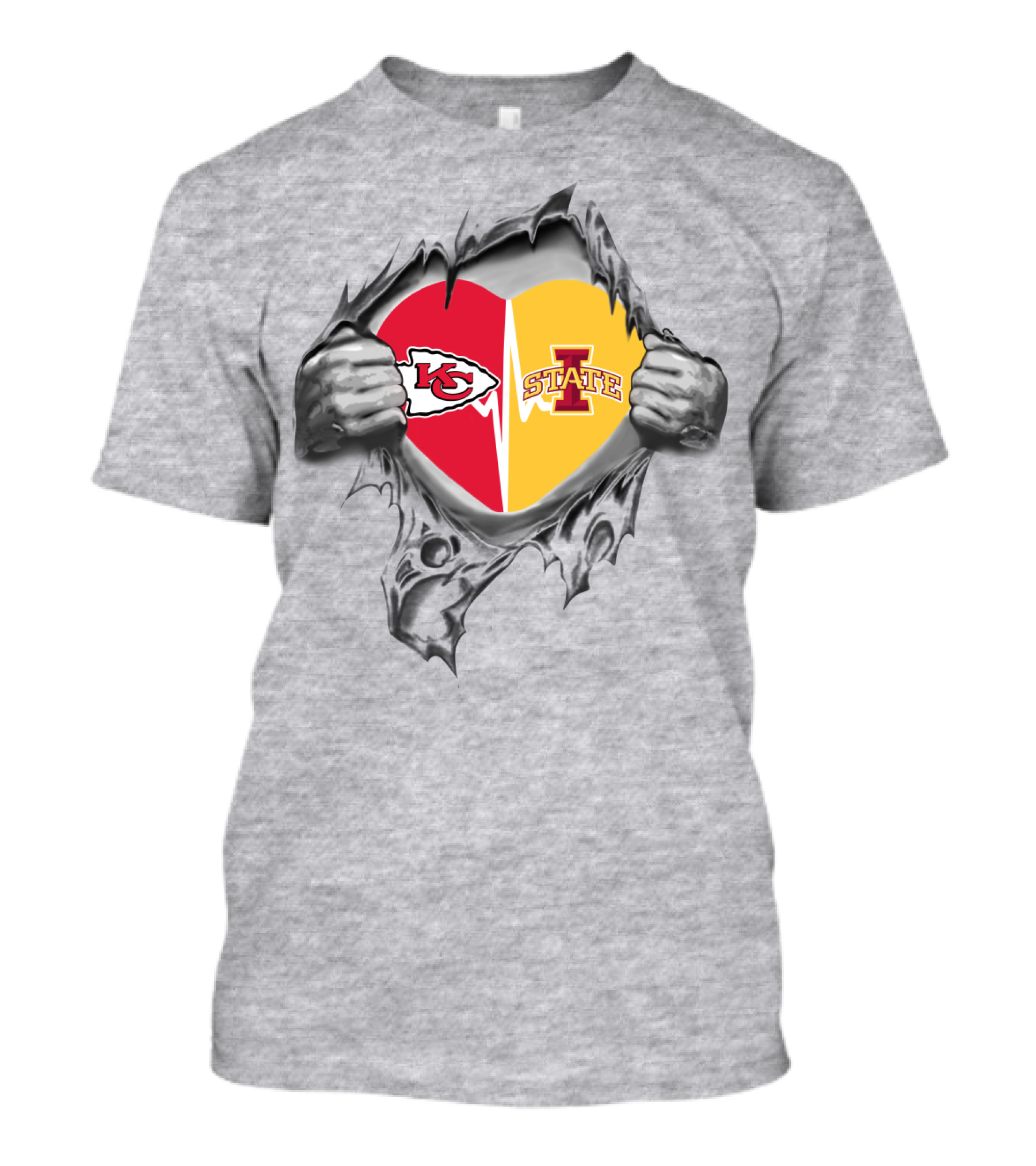 Kansas City Chiefs Iowa State University Heart Fan Loyalty T-Shirt