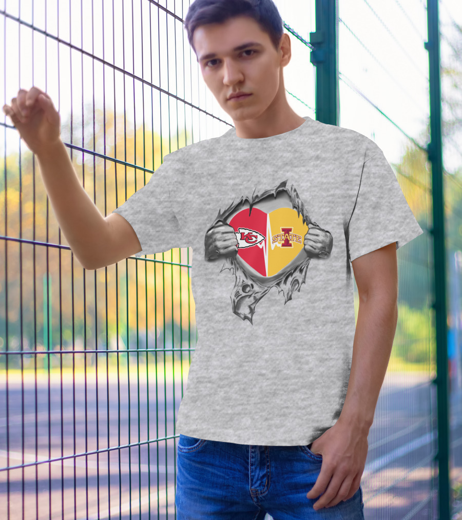 Kansas City Chiefs Iowa State University Heart Fan Loyalty T-Shirt