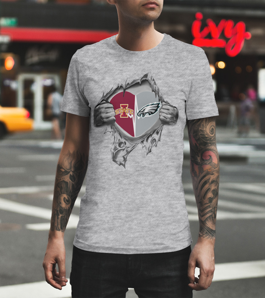Iowa State Cyclones Philadelphia Eagles Heart T-Shirt
