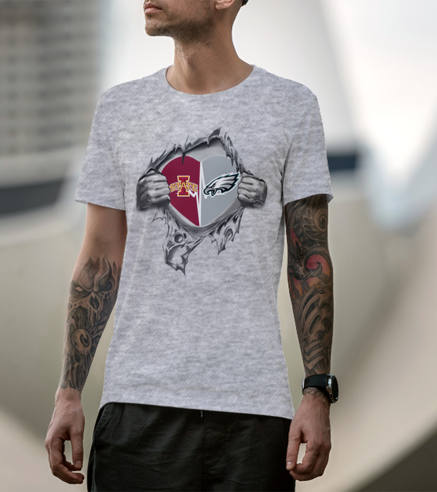 Iowa State Cyclones Philadelphia Eagles Heart T-Shirt