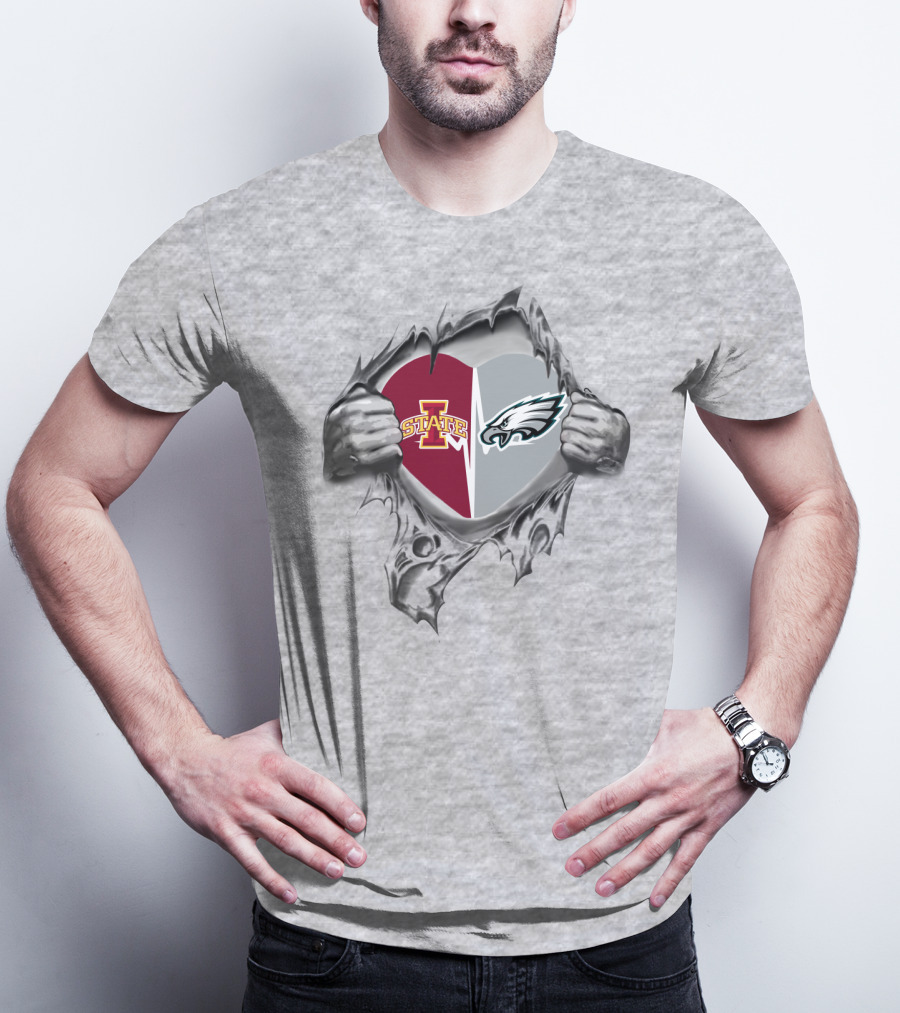 Iowa State Cyclones Philadelphia Eagles Heart T-Shirt