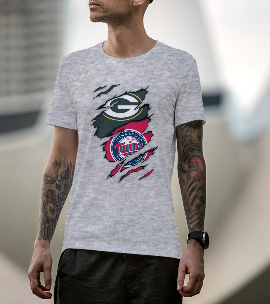 Minnesota Twins Baseball Club Green Bay Packers T-Shirt