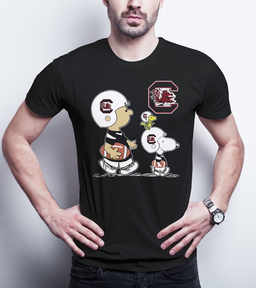 South Carolina Gamecocks Helmet Football Characters Peanuts T-Shirt