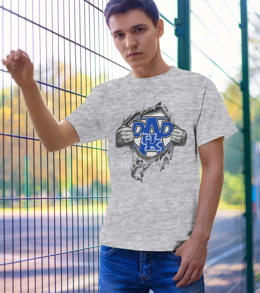Super Dad Kentucky UK Logo Shield Tear Superhero T-Shirt