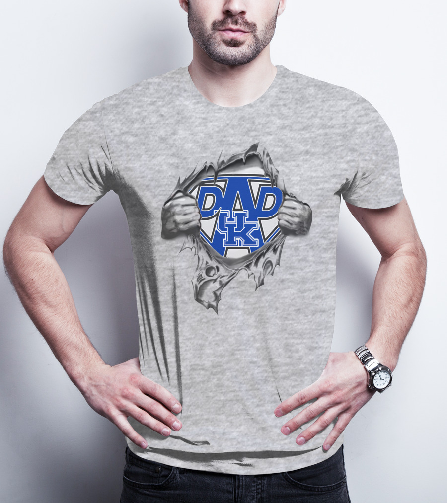 Super Dad Kentucky UK Logo Shield Tear Superhero T-Shirt