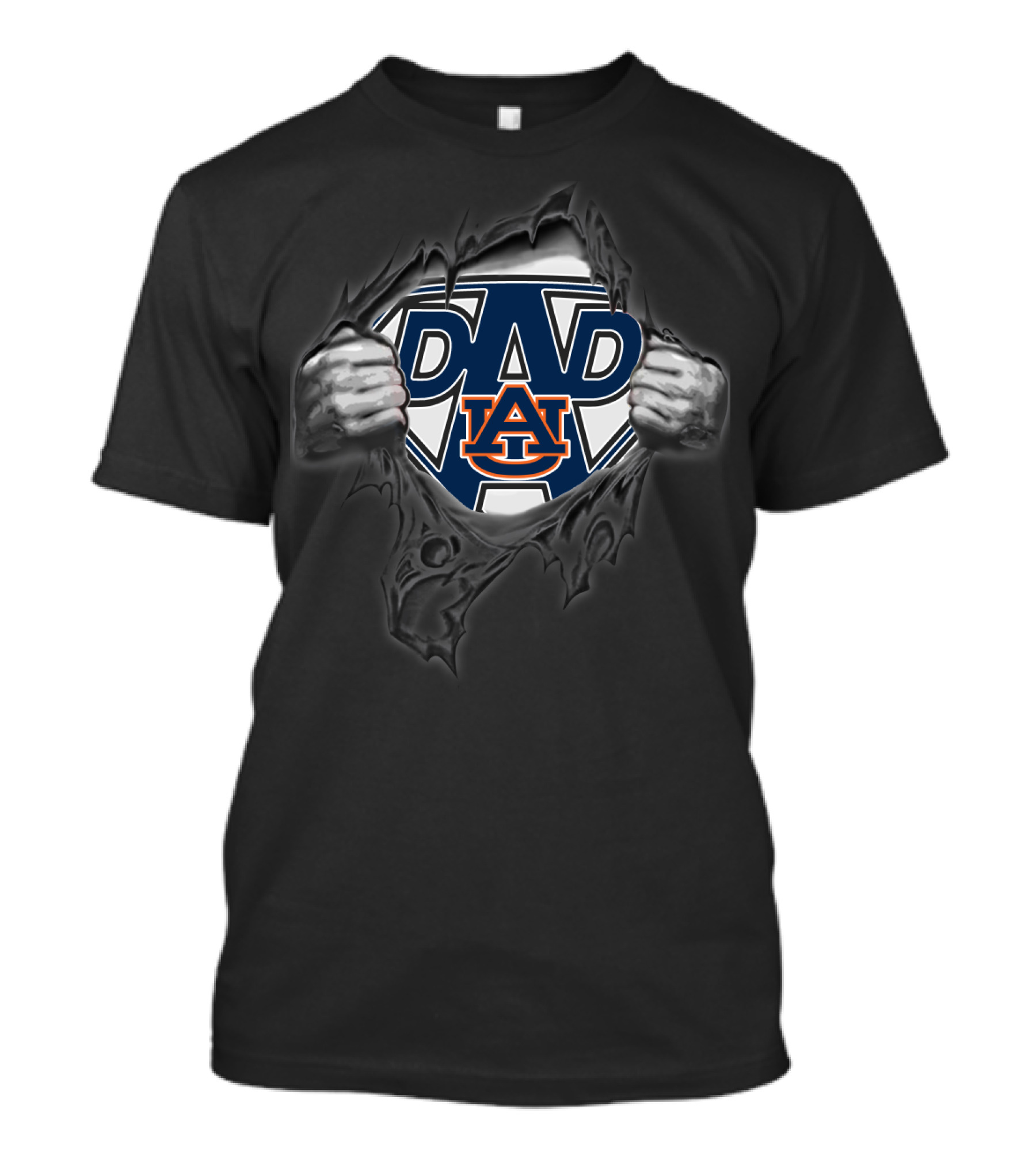 Auburn Tigers Dad Super Logo Tear T-Shirt