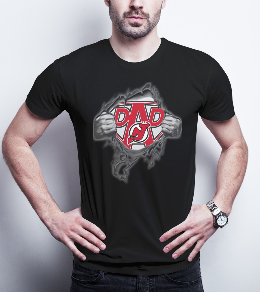 Devils Dad Superhero Fan Logo Reveal T-Shirt