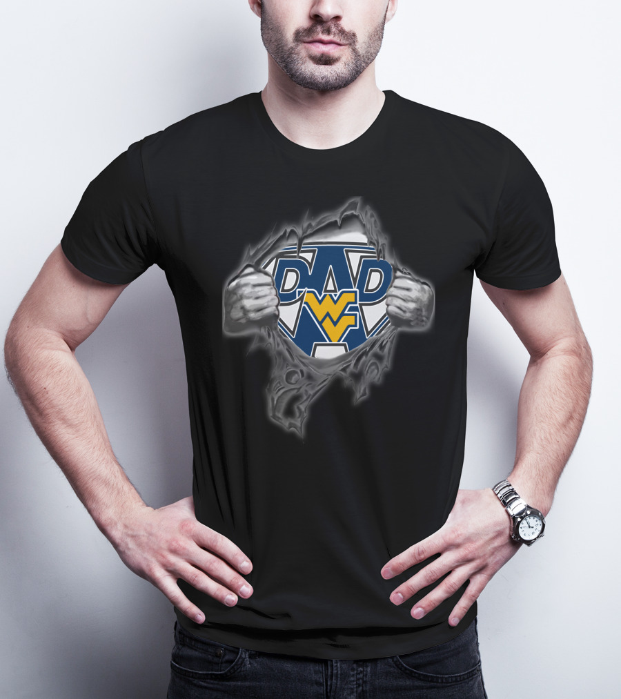 West Virginia Mountaineers Dad Superhero T-Shirt