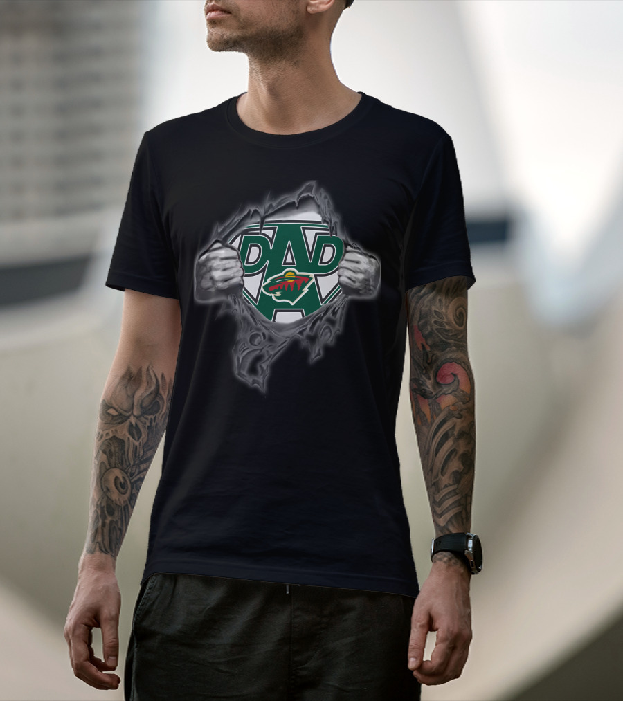 Minnesota Wild Super Dad Logo Burst T-Shirt