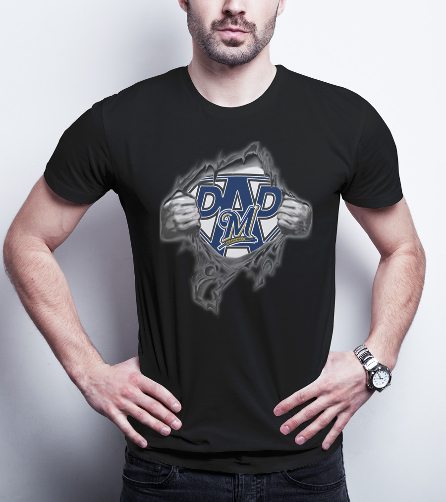 Milwaukee Brewers Super Dad Hero T-Shirt