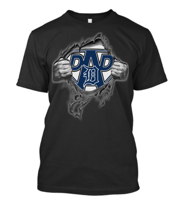 Detroit Tigers Super Dad Logo Emblem T-Shirt