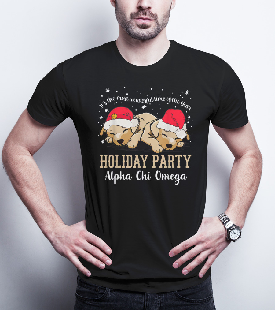Alpha Chi Omega Holiday Party It's The Most Wonderful Time Of The Year T-Shirt