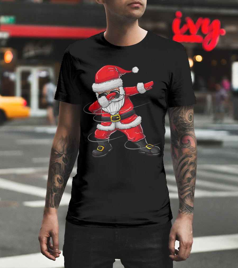 Christmas Dabbing Santa Boy Girl Santa Dab Pose T-Shirt