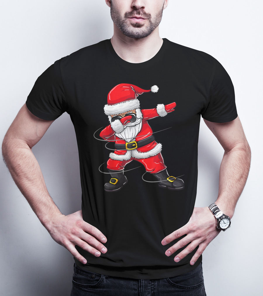 Christmas Dabbing Santa Boy Girl Santa Dab Pose T-Shirt