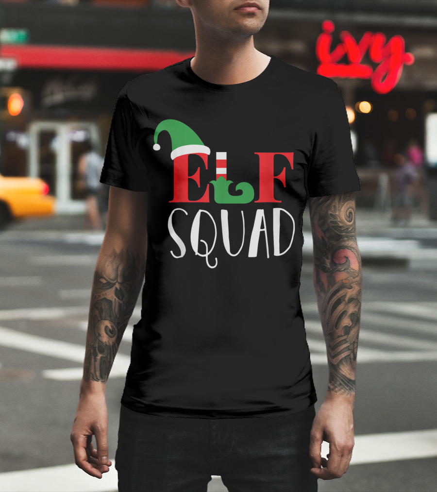 Family Christmas Matching Holiday Elf Squad Group T-Shirt