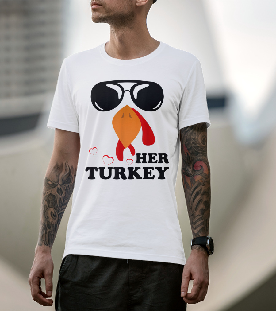 Her Turkey Funny Men's Matching Thanksgiving T-Shirt