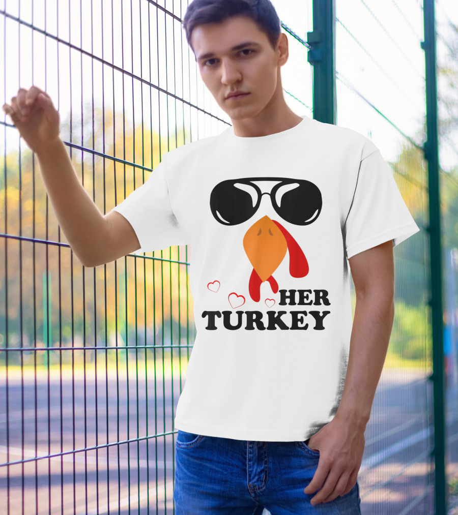 Her Turkey Funny Men's Matching Thanksgiving T-Shirt