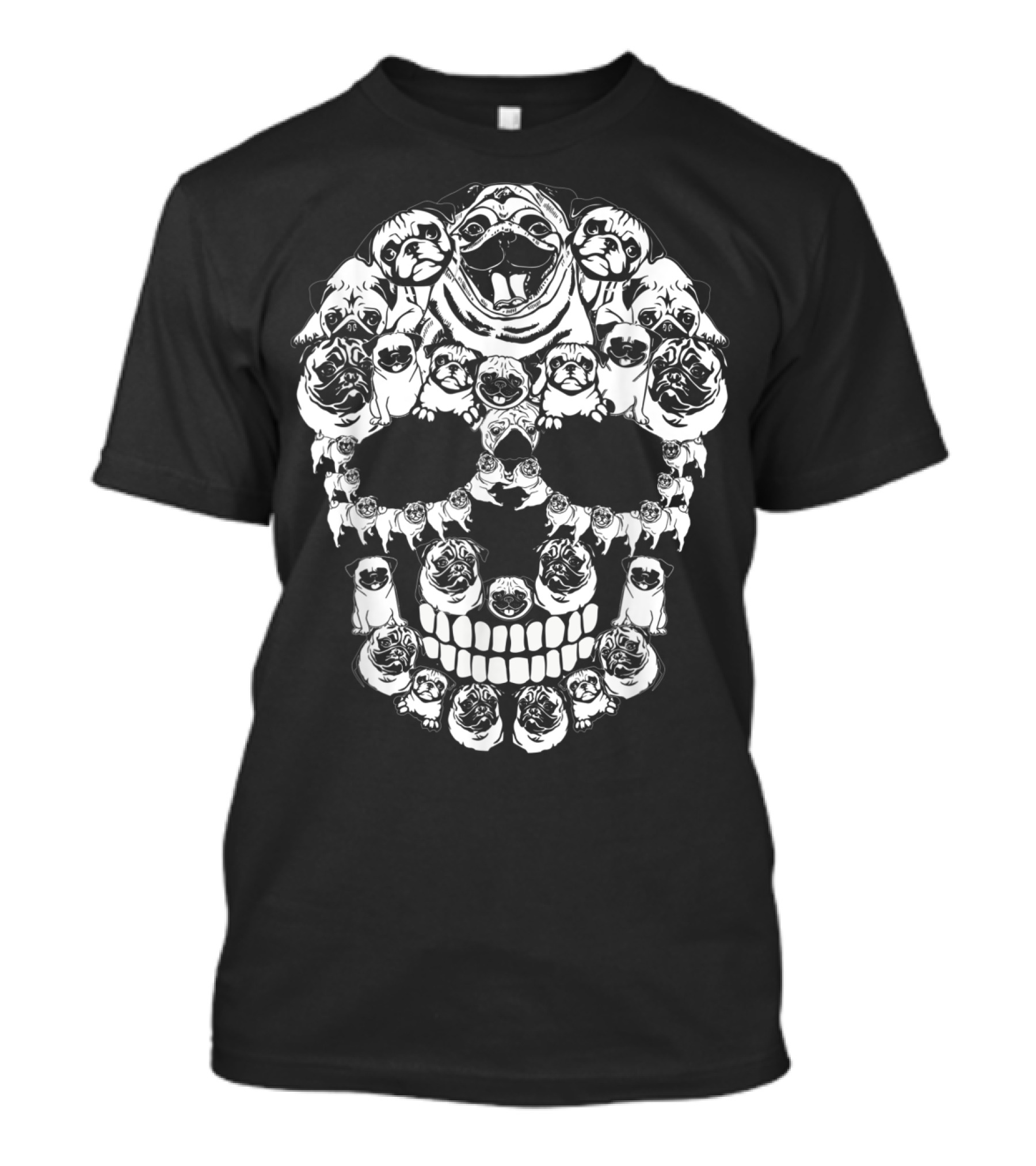 Pug Dog Skull Halloween T-Shirt