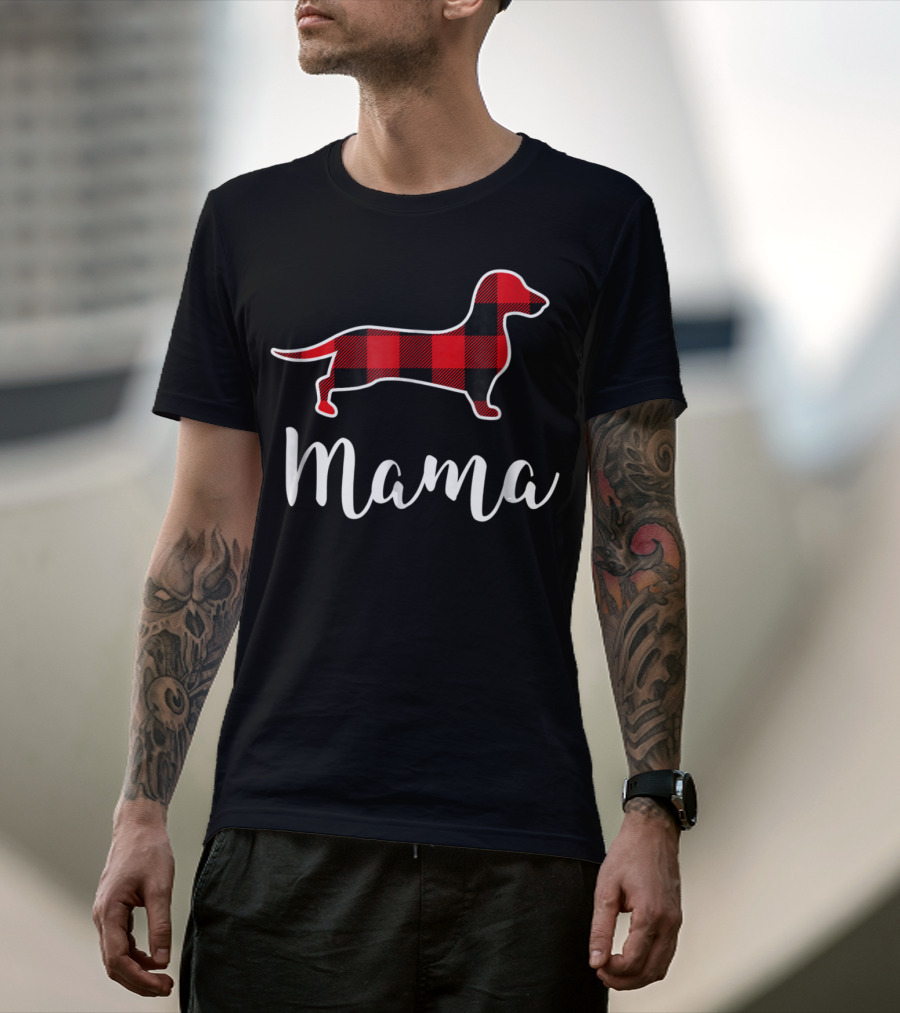 Mama Plaid Dachshund T-Shirt