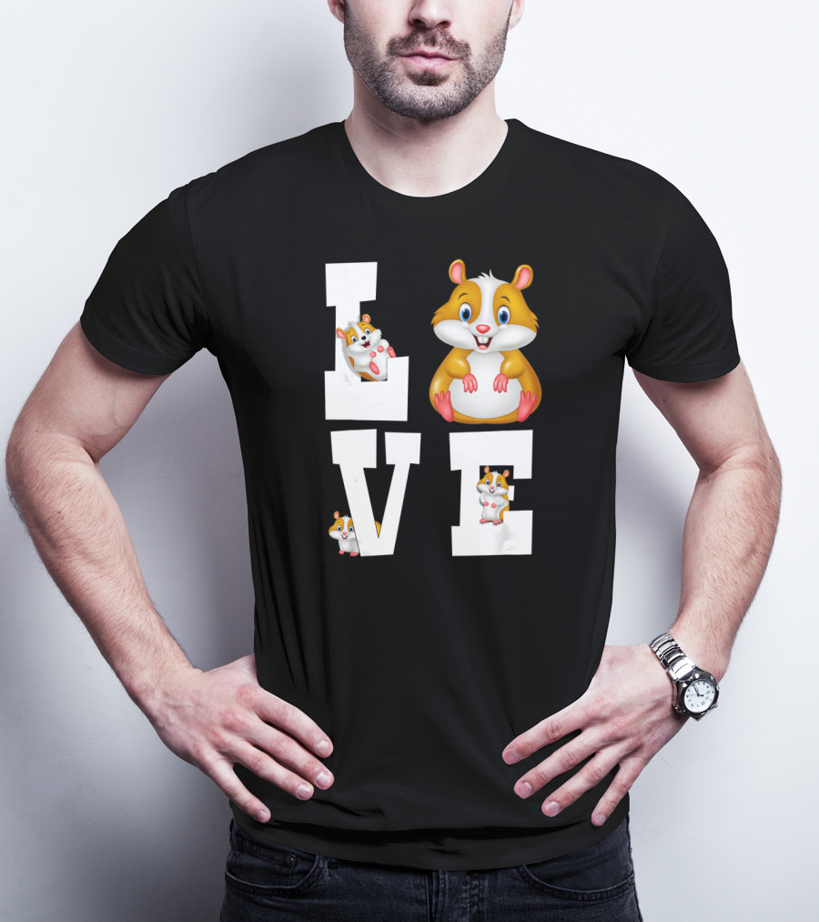 Love Hamsters Owners Cute Cartoon Rodent T-Shirt