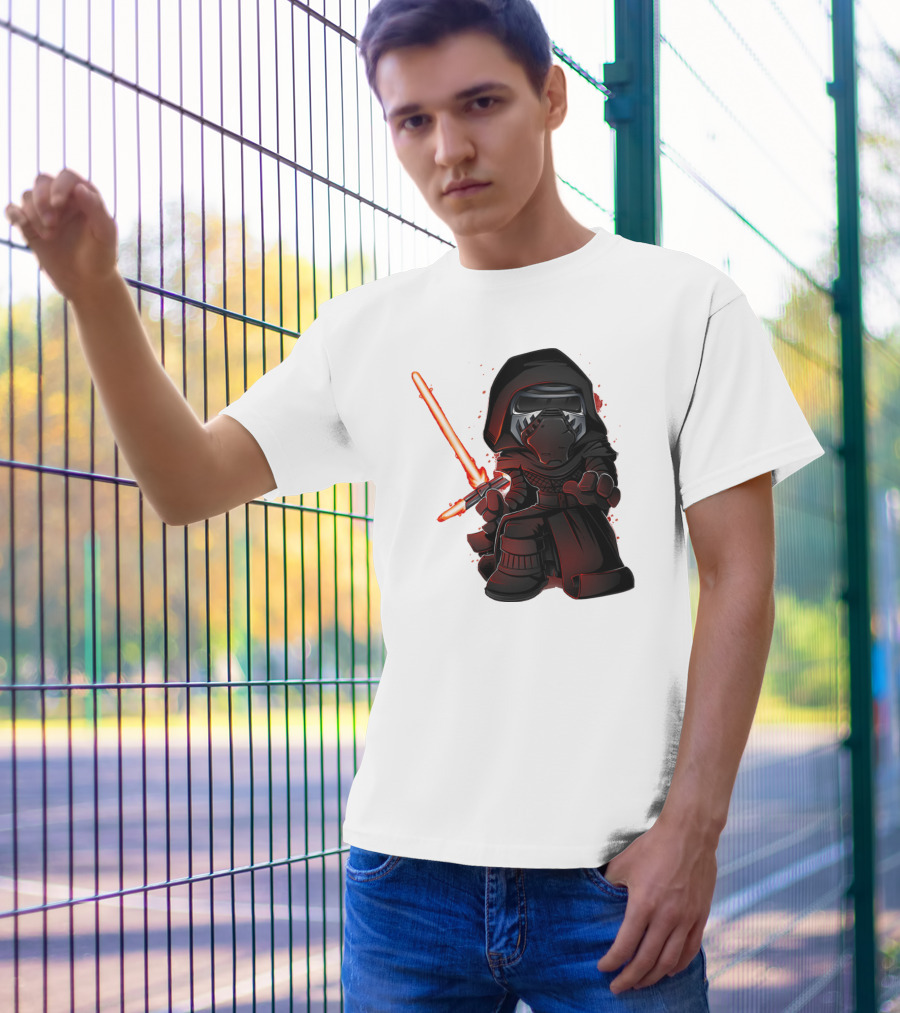 Kylo Ren Chibi With Red Lightsaber T-Shirt