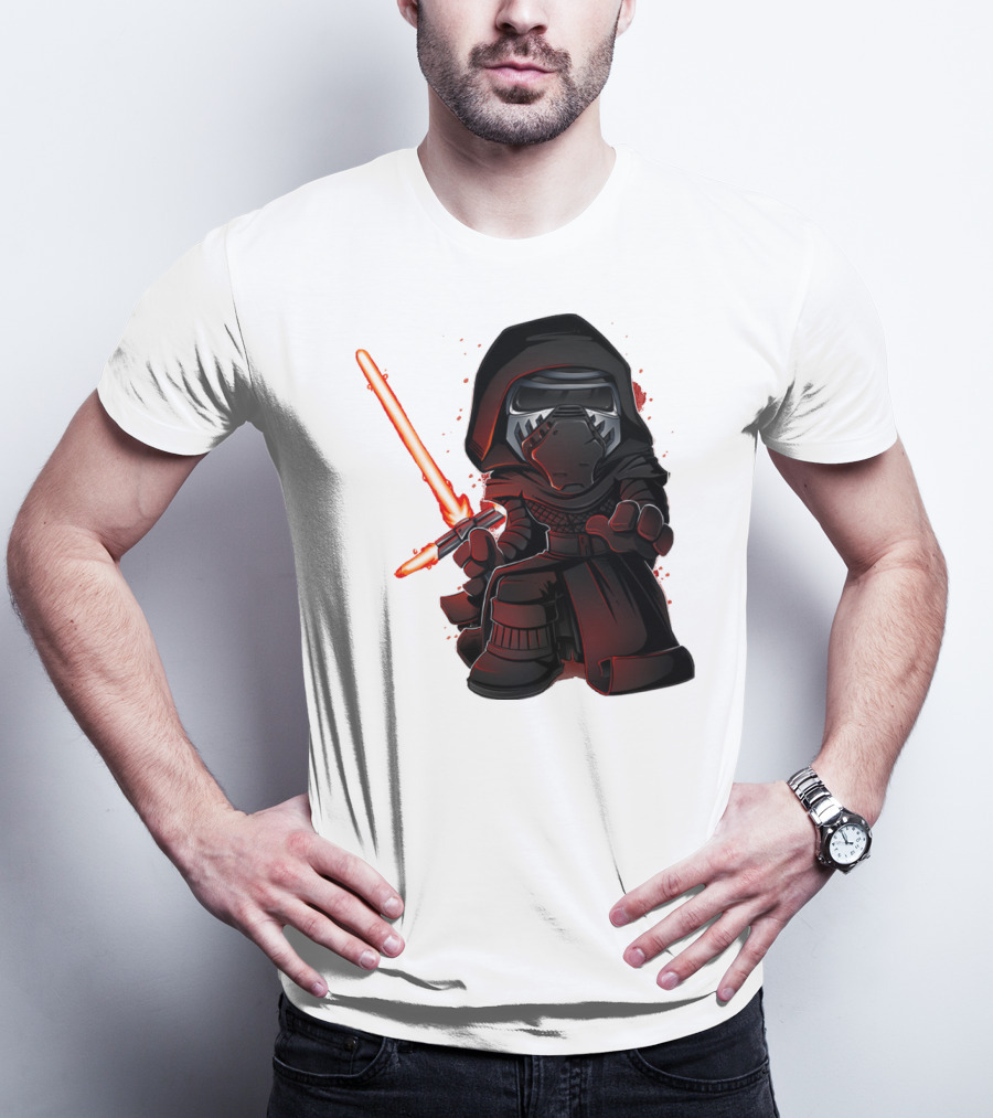 Kylo Ren Chibi With Red Lightsaber T-Shirt