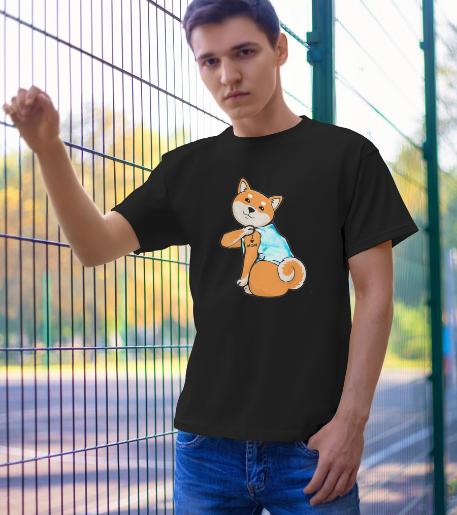 Shiba Tattoos I Love Mom T-Shirt