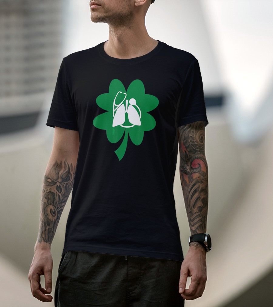 Lucky Clover Lungs And Stethoscope T-Shirt
