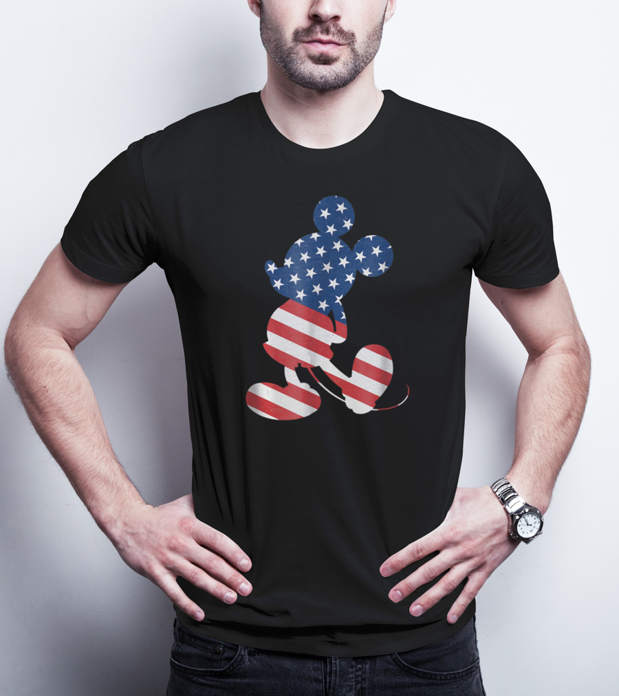 Mickey Mouse USA American Flag Disney T-Shirt