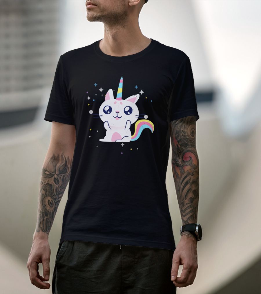 Caticorn Lover Rainbow Unicorn Cat T-Shirt