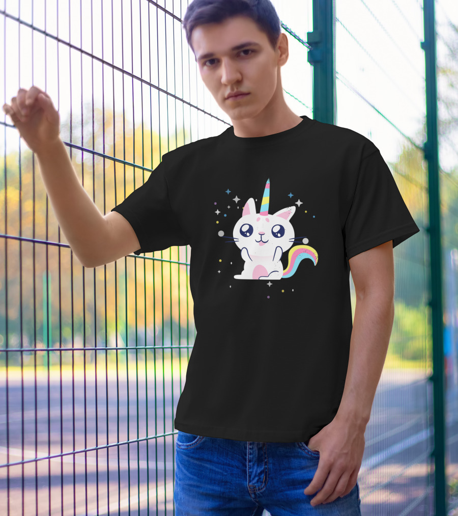 Caticorn Lover Rainbow Unicorn Cat T-Shirt