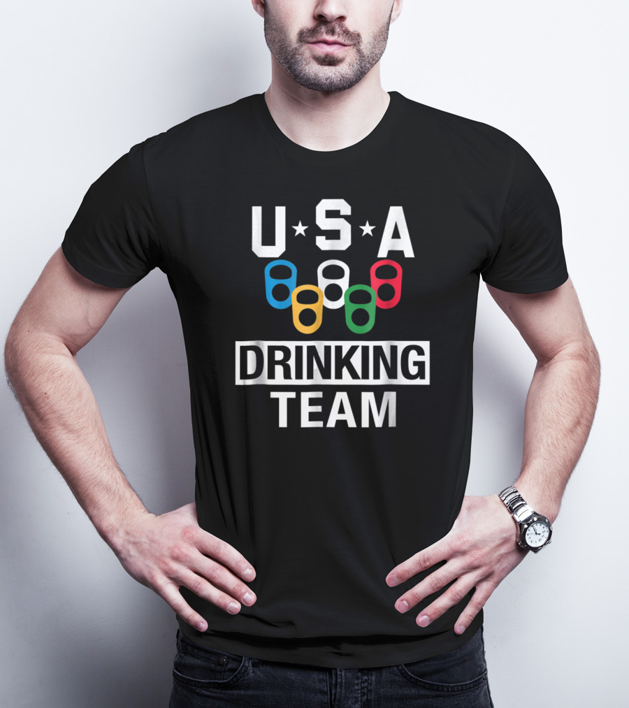 USA Drinking Team Beer Party Rings Can T-Shirt