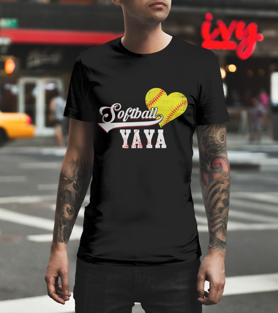 Softball Yaya Heart T-Shirt