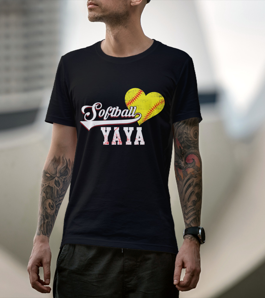 Softball Yaya Heart T-Shirt