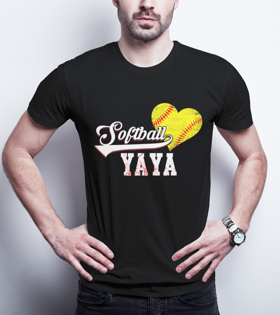 Softball Yaya Heart T-Shirt