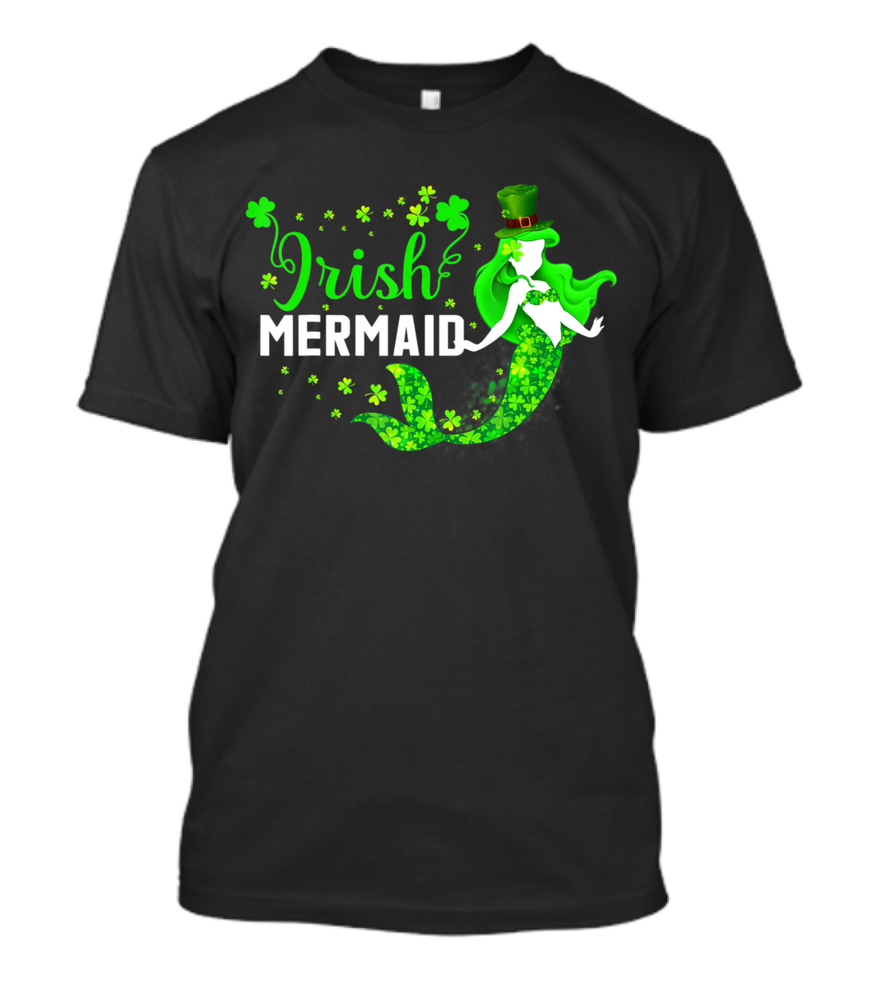 Irish Mermaid St Patrick Day Clover Hat T-Shirt