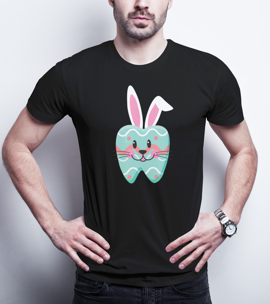 Easter Bunny Tooth With Whiskers And Pastel T-Shirt