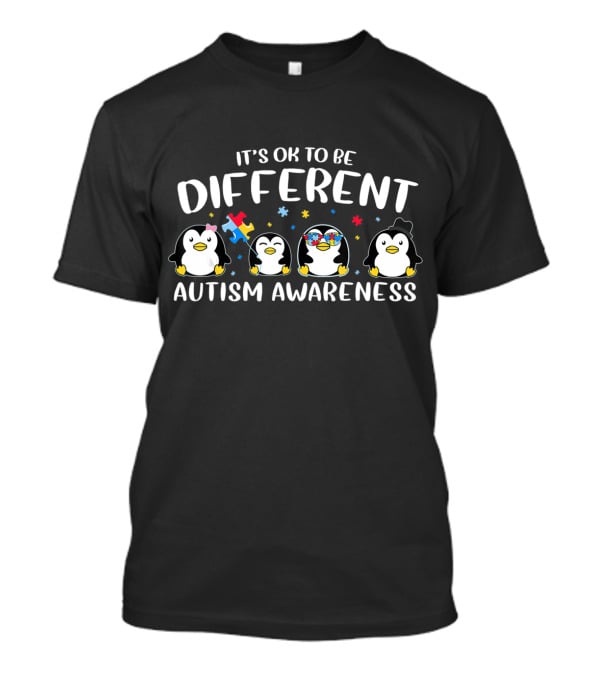It's OK To Be Different Penguin Autism Awareness T-Shirt