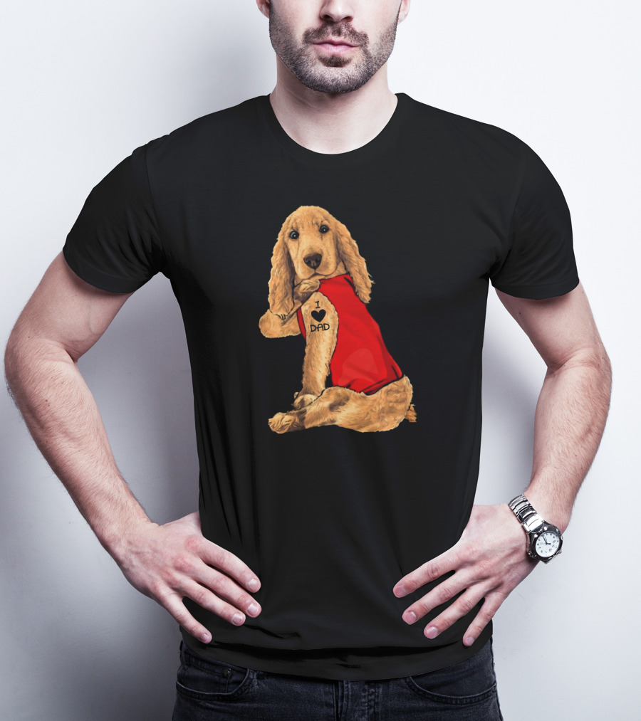 I Love Dad English Cocker Spaniel Red T-Shirt
