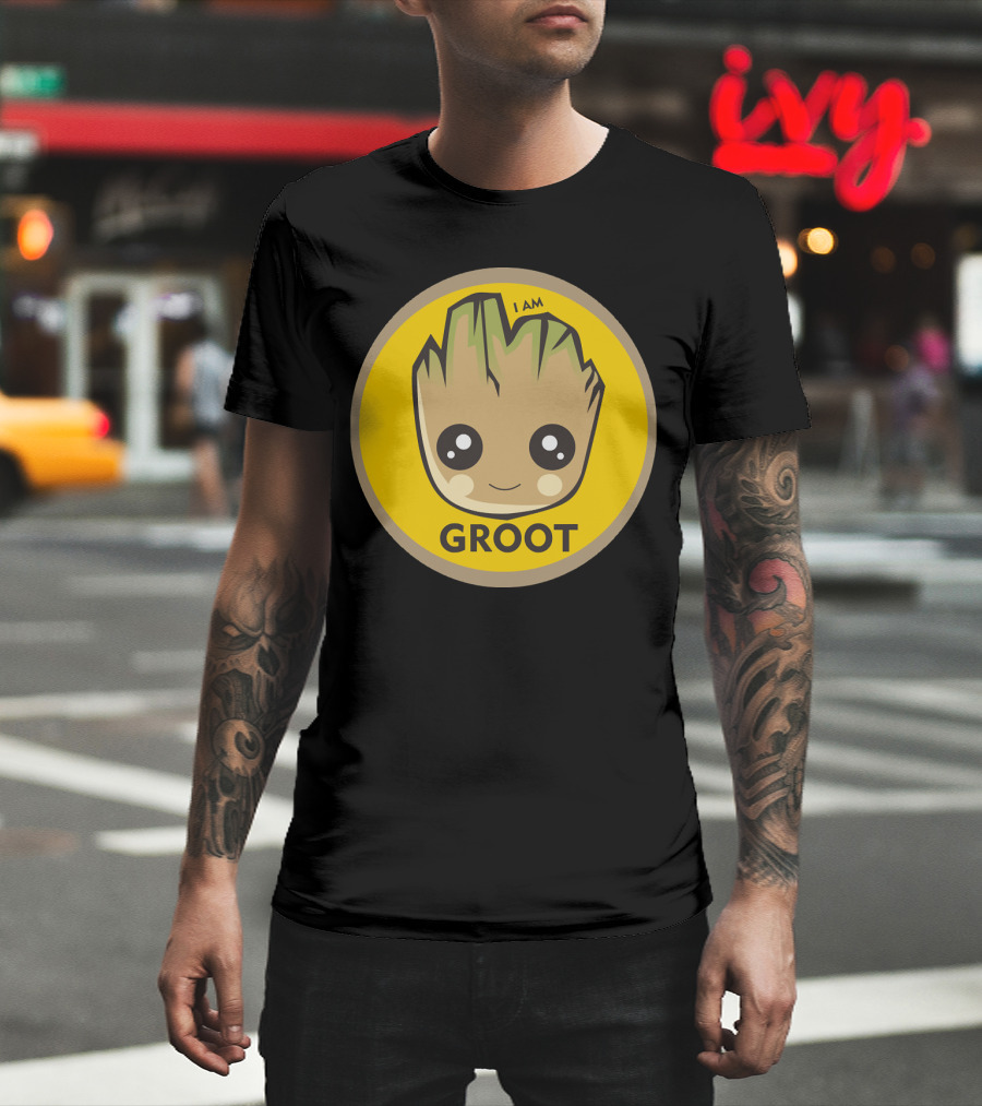I AM GROOT Baby Groot Kawaii Face T-Shirt