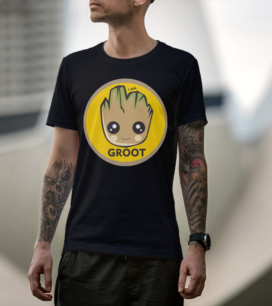 I AM GROOT Baby Groot Kawaii Face T-Shirt