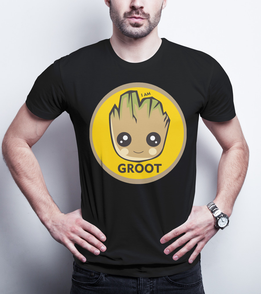 I AM GROOT Baby Groot Kawaii Face T-Shirt