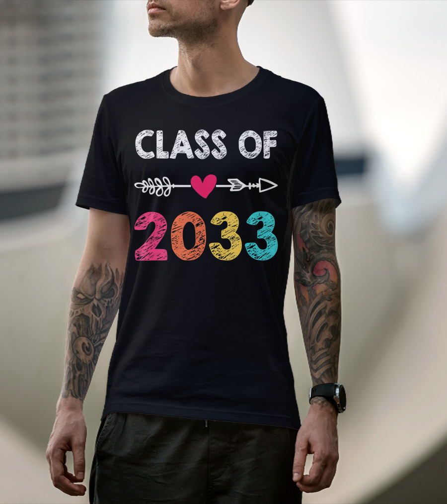 Class Of 2033 Heart Arrow Preschool Graduation T-Shirt