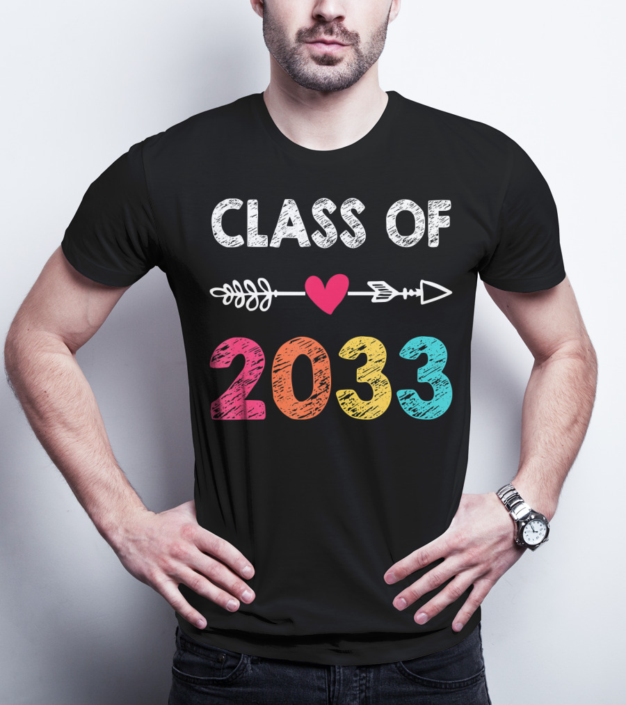 Class Of 2033 Heart Arrow Preschool Graduation T-Shirt