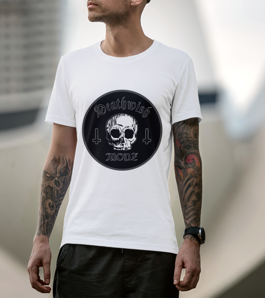DeathWish Modz Skull With Inverted Crosses T-Shirt