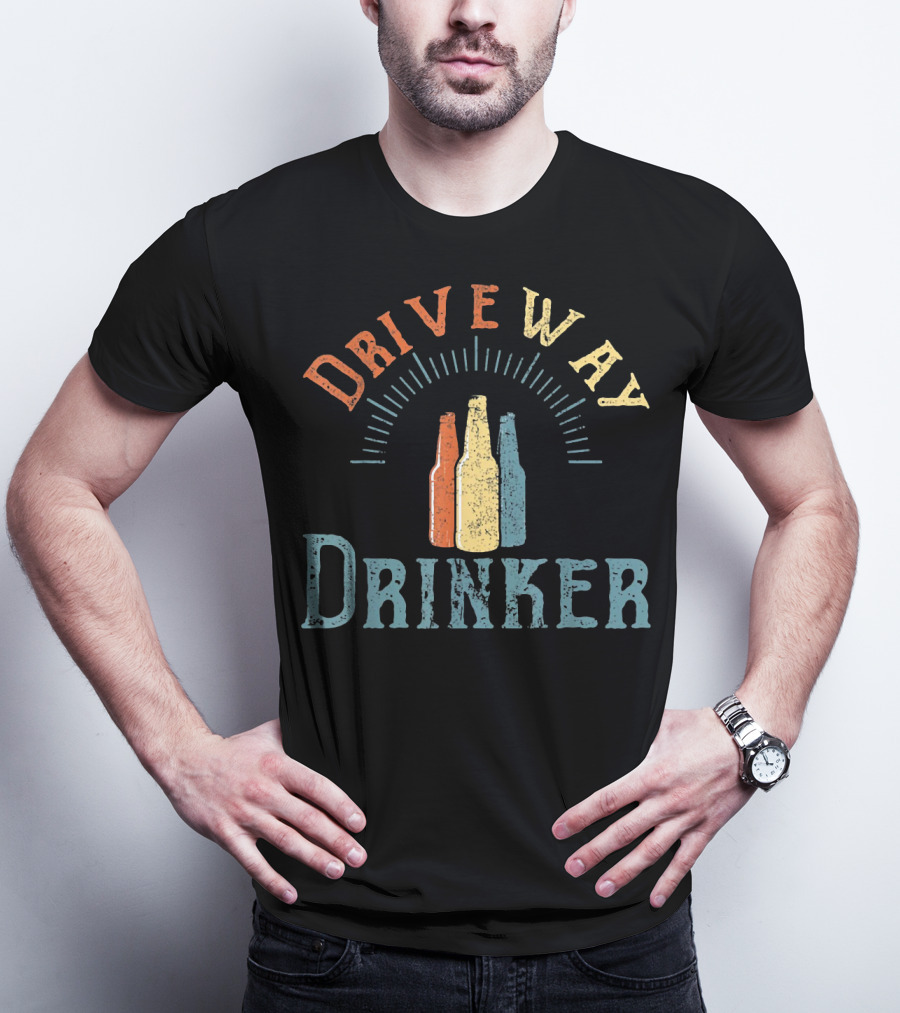 Driveway Drinker Vintage Colorful Beverage Bottles T-Shirt