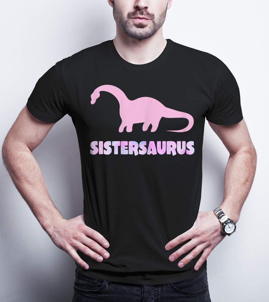 Sistersaurus Dinosaur Silhouette In T-Shirt