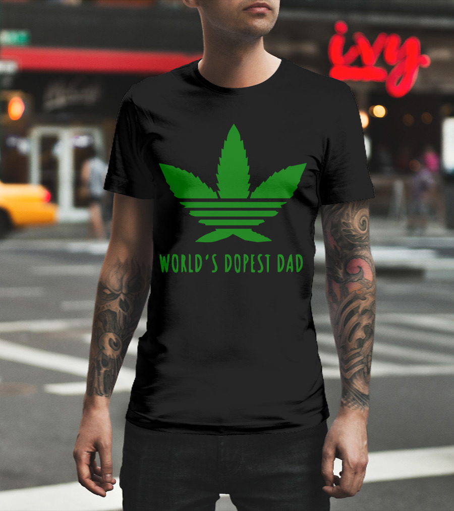 World's Dopest Dad Leaf T-Shirt